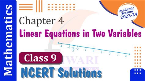 Class 9 Maths Chapter 4 Linear Equations In Two Variables In Hindi And English Medium By Tiwari