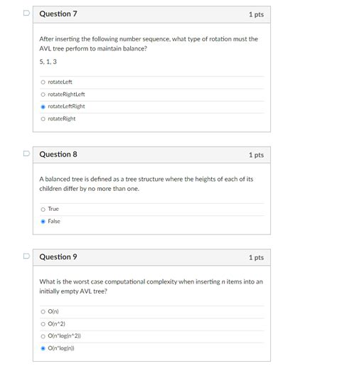 Solved Question 7 1 Pts After Inserting The Following Number