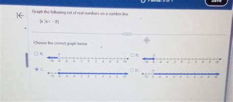 solved graph the following set of real numbers on a number