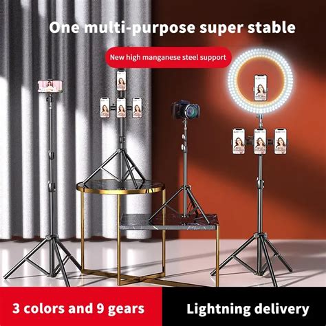 휴대 전화 라이브 브래킷 삼각대 데스크탑 지상 조명 램프 사진 유물 사진 풀 세트 Aliexpress