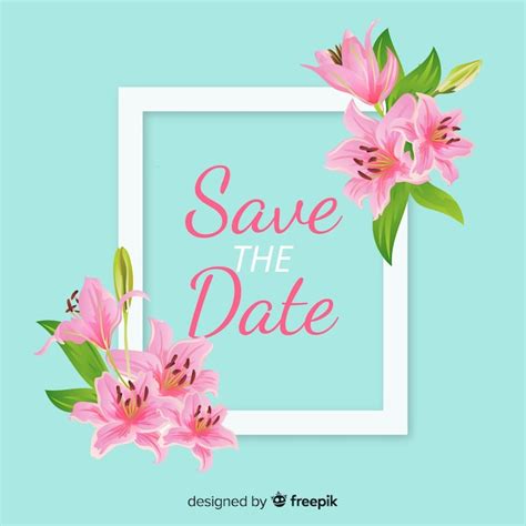 현실적인 꽃 프레임 배경 무료 벡터