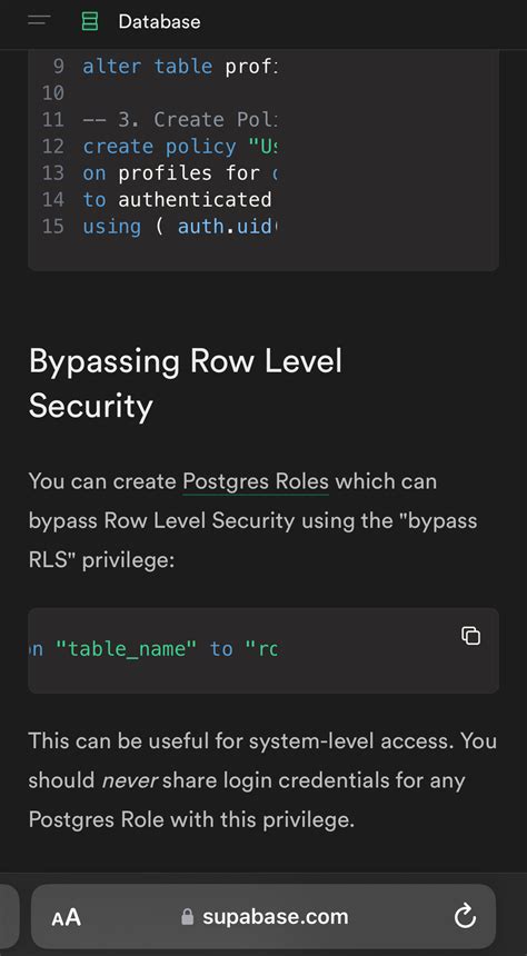 Issue With Showing Code Section In Supabase Docs For Mobile · Issue 18908 · Supabasesupabase