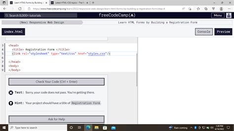 Hello Everyone Please I Need Help In Step 4 Html Css The
