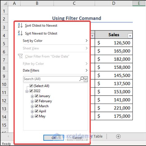 How To Group Dates By Filter In Excel 3 Easy Methods Exceldemy