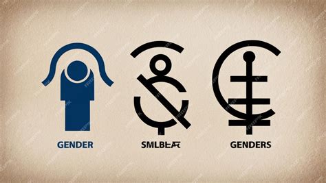 Stylized Gender Symbols Representing Unity And Diversity In Relationships Premium Ai Generated
