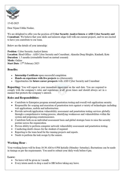 Cybersecurity Internship Penetrationtesting Bugbounty… Nijam Uddin Naskar