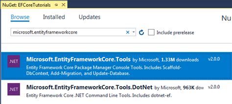 آموزش نصب Entity Framework Core آتریا