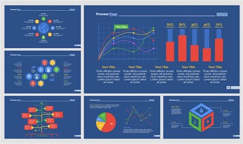 Six Research Diagrams Slide Templates Set Vector Free Download