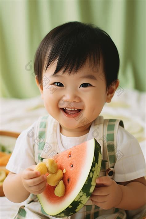 吃西瓜的孩子图片 包图网