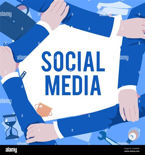 Conceptual Caption Social Media Business Showcase Online Communication