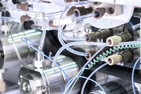 Binary Pump In HPLC System High Performance Liquid Chromatography At Chemical Laboratory Stock