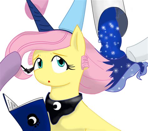 Fluttershy Getting The Luna By Adamssketches On Deviantart
