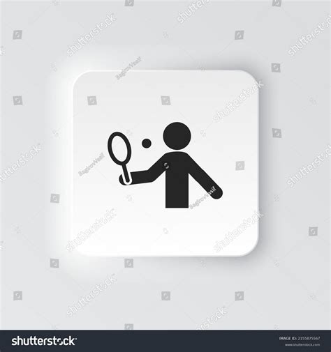 Rectangle Button Icon Tennis Man Button Stock Vector Royalty Free 2155875567 Shutterstock