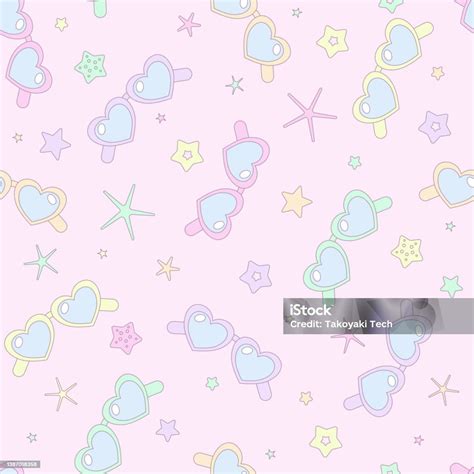 만화 태양 심장 안경 원활한 패턴 선글라스와 귀여운 여름 시간 배경 패턴 종이 포장 재미있는 별과 여름 방학 선글라스 테마로 디자인에 대한 반복적 인 패턴 분홍에 대한 스톡