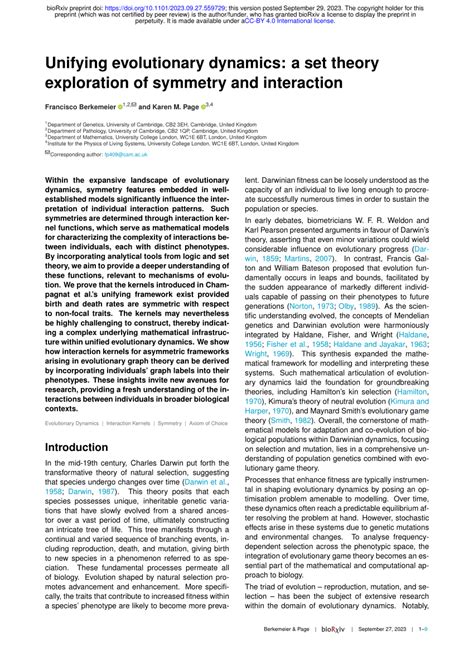 pdf unifying evolutionary dynamics a set theory exploration of