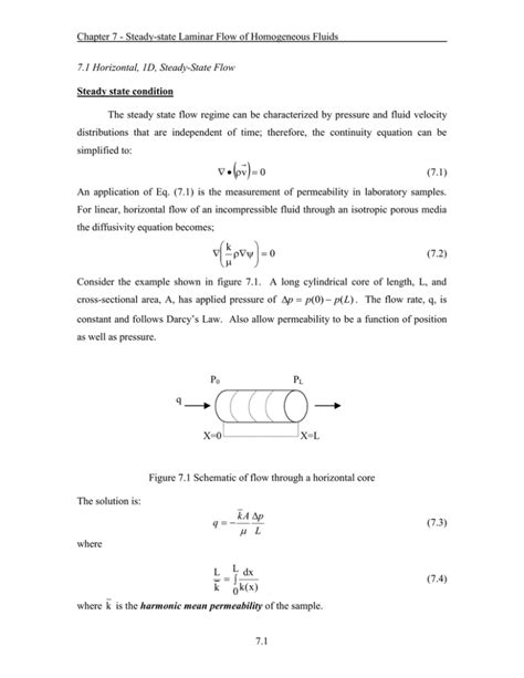 Steady State Laminar Flow Homogeneous Fluids