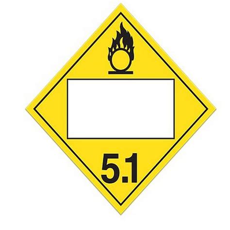 Class 5 1 Placard Oxidizing Substances Pack Of 100 Pcs Safety Supplies Canada