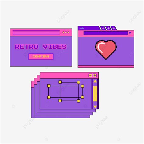 Vaporwave Retro Vector Hd Png Images Set Retro Vaporwave Desktop