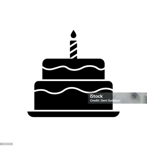 생일 케이크 아이콘 벡터 디자인 템플릿 간단하고 현대적인 개념에 대한 스톡 벡터 아트 및 기타 이미지 개념 검은색 고급 Istock