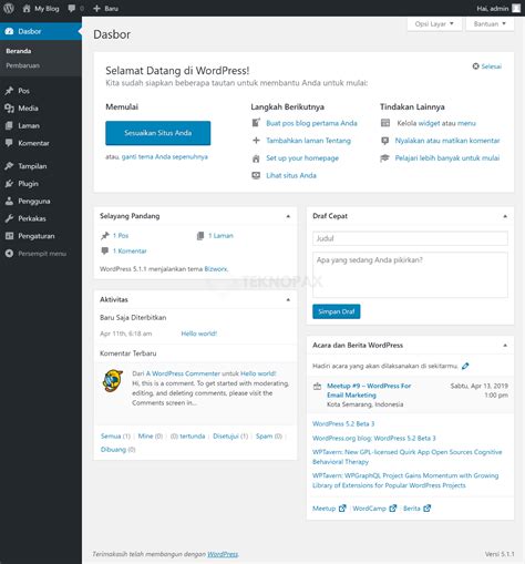 Mengenal Dashboard Wordpress
