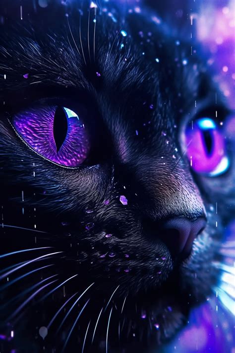 Cute Purple Cat Poster Picture Metal Print Paint By