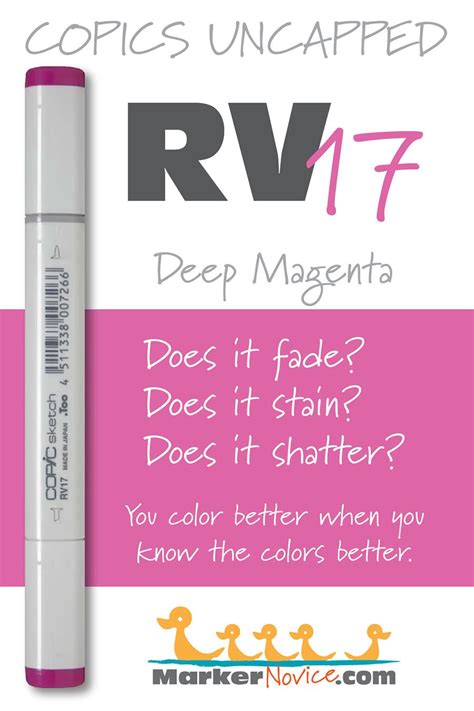 Rv17 Deep Magenta Copic Markers Uncapped Swatch Ink Testing