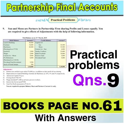 12th Accounts Chapter 1 Practical Problems No 9 Question With Solution