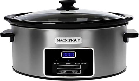 Magnifique 8 Quart Digital Programmable Slow Cooker With Timer Small