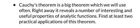 Solved Cauchy S Theorem Is A Big Theorem Which We Will Use Chegg Com