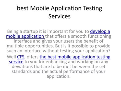 Ppt Best Mobile Application Testing Services Powerpoint Presentation