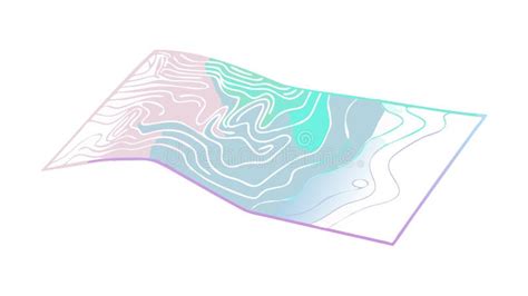 Abstract Gradient Map With Topographic Lines And Pathways Vector Design Generative Ai Stock