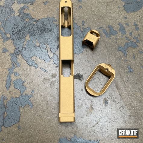 Glock Slide And Components Cerakoted Using Gold Cerakote Glock Slide And Components Cerakoted Using Gold Cerakote