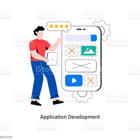 Application Development Flat Style Design Vector Illustration Stock