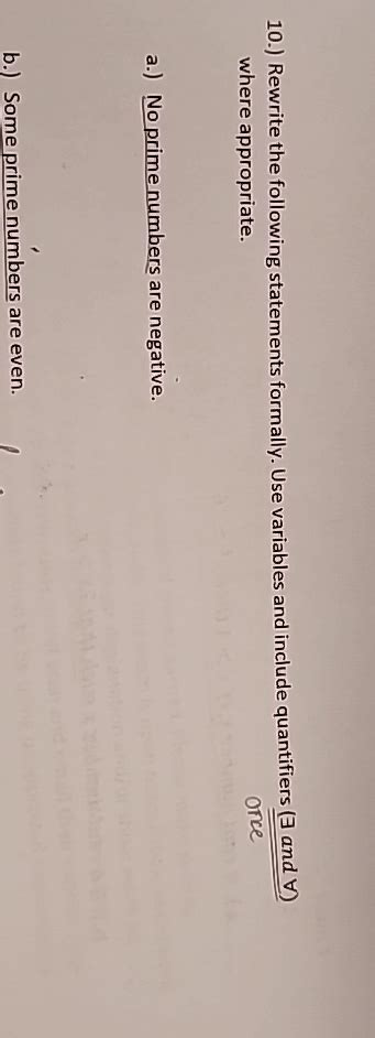 solved 10 ﻿rewrite the following statements formally use