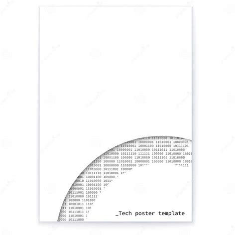 Abstract Binary Code Minimalist Tech Poster Digital Aesthetics Stock Vector Illustration Of