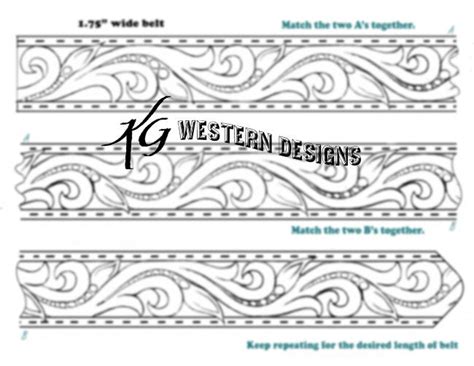 3 Leather Belts Pdf Pack Western Tooling Western Scrollwork No