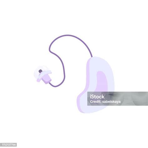 보청기 플랫 스타일의 벡터 그림 흰색으로 격리되어 있습니다 보청기에 대한 스톡 벡터 아트 및 기타 이미지 보청기 감각 지각 개념 Istock