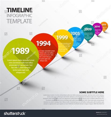 Vector Retro Infographic Timeline Template Pointers Stock Vector