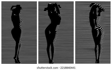 Stylized Vector Illustrations Sexy Naked Lady Stock Vector Royalty Free Shutterstock