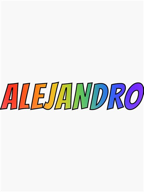 Alejandro First Name Rainbow Gradient Pattern Sticker For Sale By