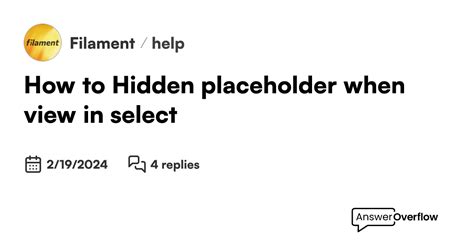 How To Hidden Placeholder When View In Select Filament