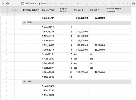 is there a way to have a column automatically pull data from multiple columns based on the month