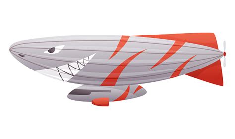 제플린 여객 비행선 밝은 색상의 시가 모양의 풍선 또는 길쭉한 사람들을위한 줄무늬가있는 복고풍 제플린 무료 여행 관광을위한