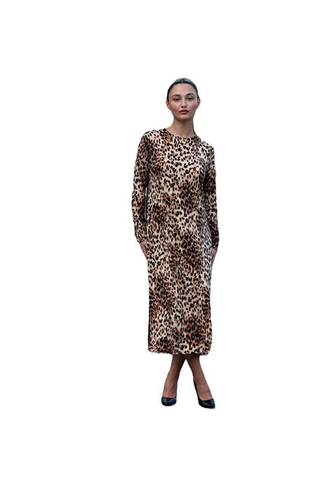 Modest Midi Dress Leopard Print Plus Size Devorahs Secret