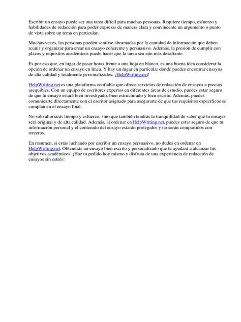 Ejemplo De Un Ensayo Persuasivo Descargar Gratis Pdf Ensayos