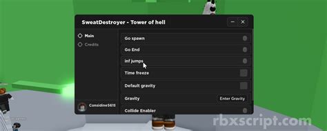 Tower Of Hell Inf Jump Go End Gravity Scripts Rbxscript