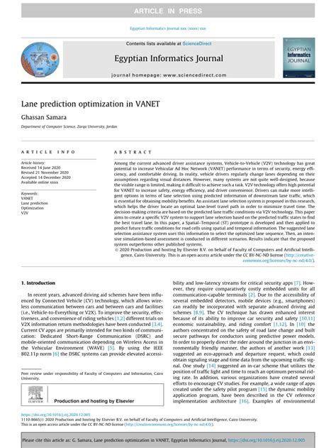 Pdf Lane Prediction Optimization In Vanet