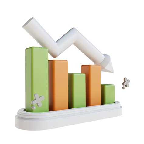 3d Illustration Business Graph Down 13088808 Png