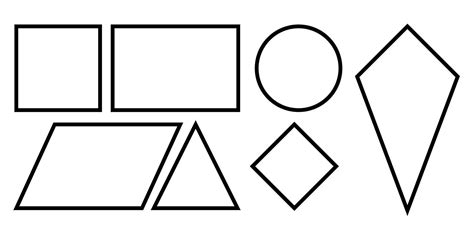 Set Of Flat Shapes For Math Subjects There Are 7 Flat Shapes Including Square Rectangle