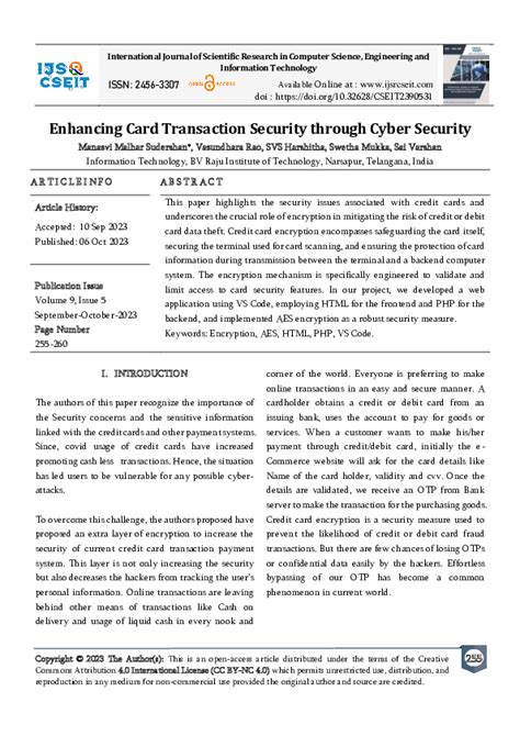 Pdf Enhancing Card Transaction Security Through Cyber Security